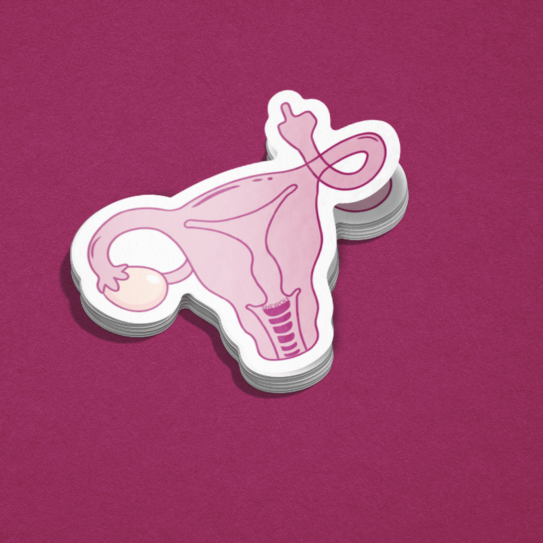 SHEWOLF STICKER | UTERUS FLIPPING THE BIRD | SNARKY GAL GIFTS – Snarky ...